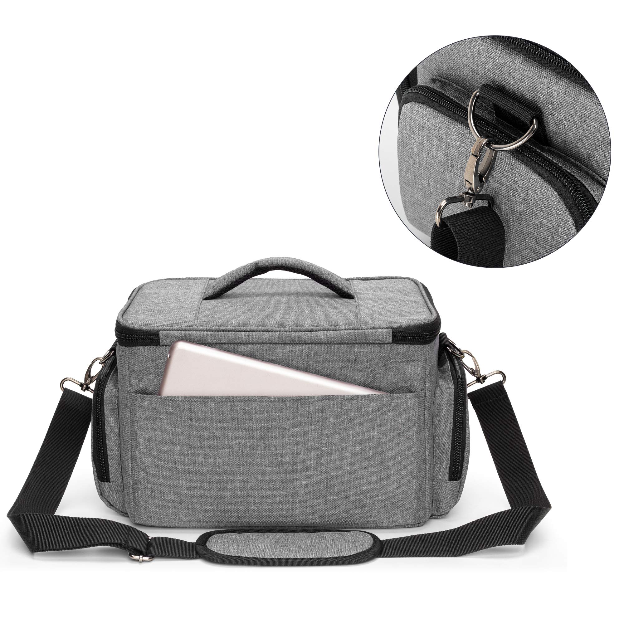 LUXJA Carrying Case Compatible with Cricut Joy and Easy Press Mini, Carrying Bag with Supplies Storage Sections, Gray