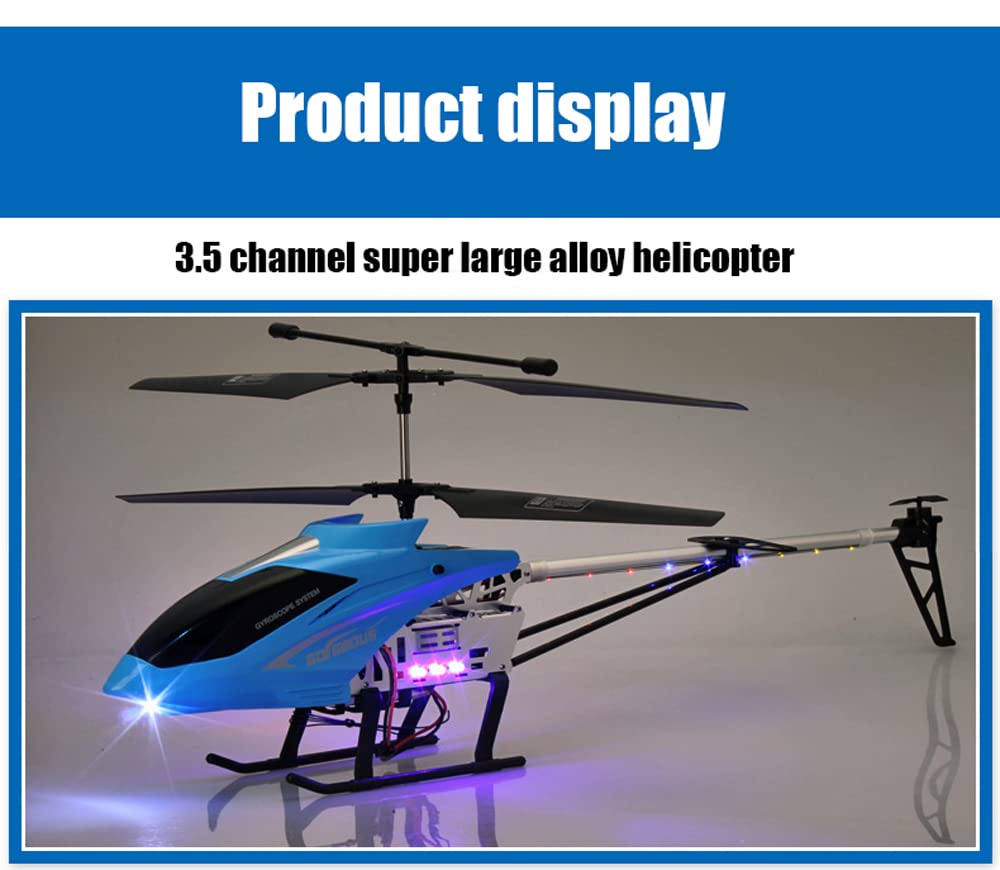 VanFty Large Fall Resistant Rc Helicopter for Adults Helicopters Remote Control Charging 3.5 Channels RC Drone Helicopter Toys with LED Light Night Sky Flight Teenagers Boys Girls Gift