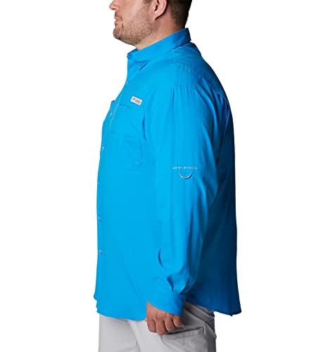 Columbia Men's PFG Tamiami II UPF 40 Long Sleeve Fishing Shirt, Compass Blue, Medium
