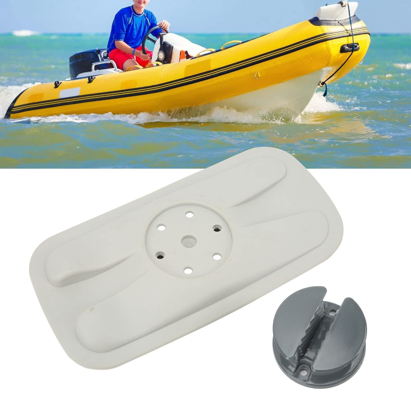 Dock Anchor Base Cleat, Dock Tie Off Patch Heavy Duty Cleat Rope Tight Anchor Base Replacement for Inflatable Boat Kayak Canoe Accessory