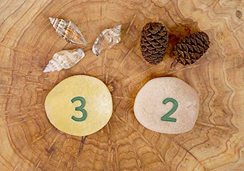 Yellow Door YD-11 Number Pebbles, Kindergarten Grade to 3 Grade, 5" H, 3" L, 3" W