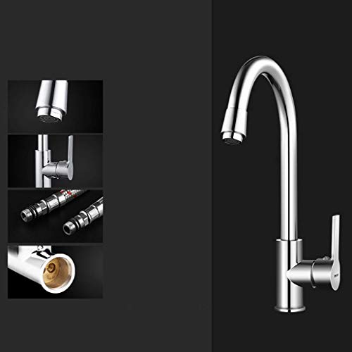 GTFDXJ Vessel Sink Basin Sink and Bathtub Bathroom Hot and Cold Faucet Basin Faucet Single Handle Kitchen Sink Faucet Unique Design Chrome Finish Solid Brass,Silver-50 * 43CM