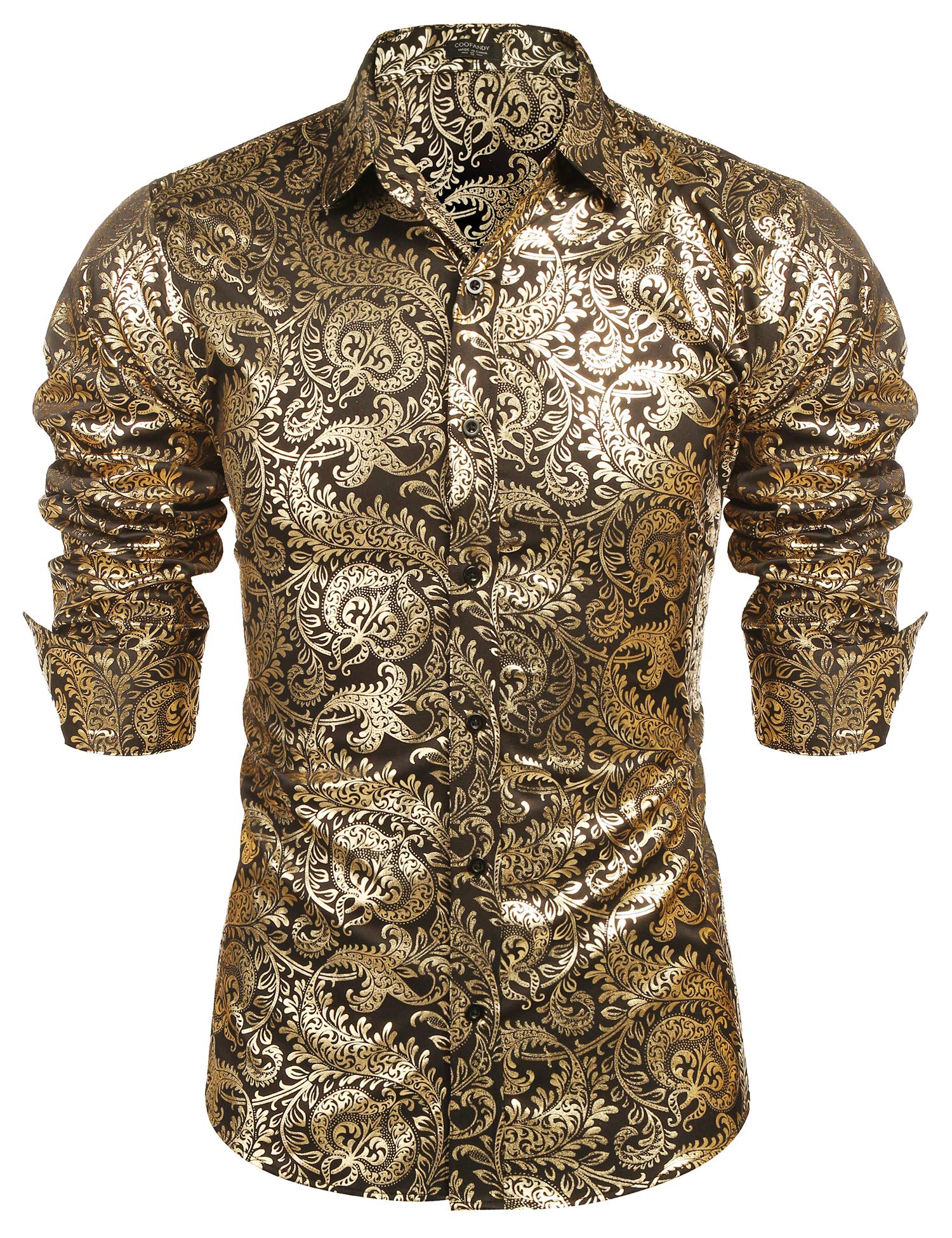 COOFANDY Men's Dress Shirt Formal Elegant Metallic Button Down Regular Fit Shirt