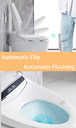 Intelligent Toilets,Smart Toilets,Automatic Flip,Heating,Rinsing,Drying,Cleaning,Temperature Adjustable,Waterproof Protection.Easy Installation. (8) White