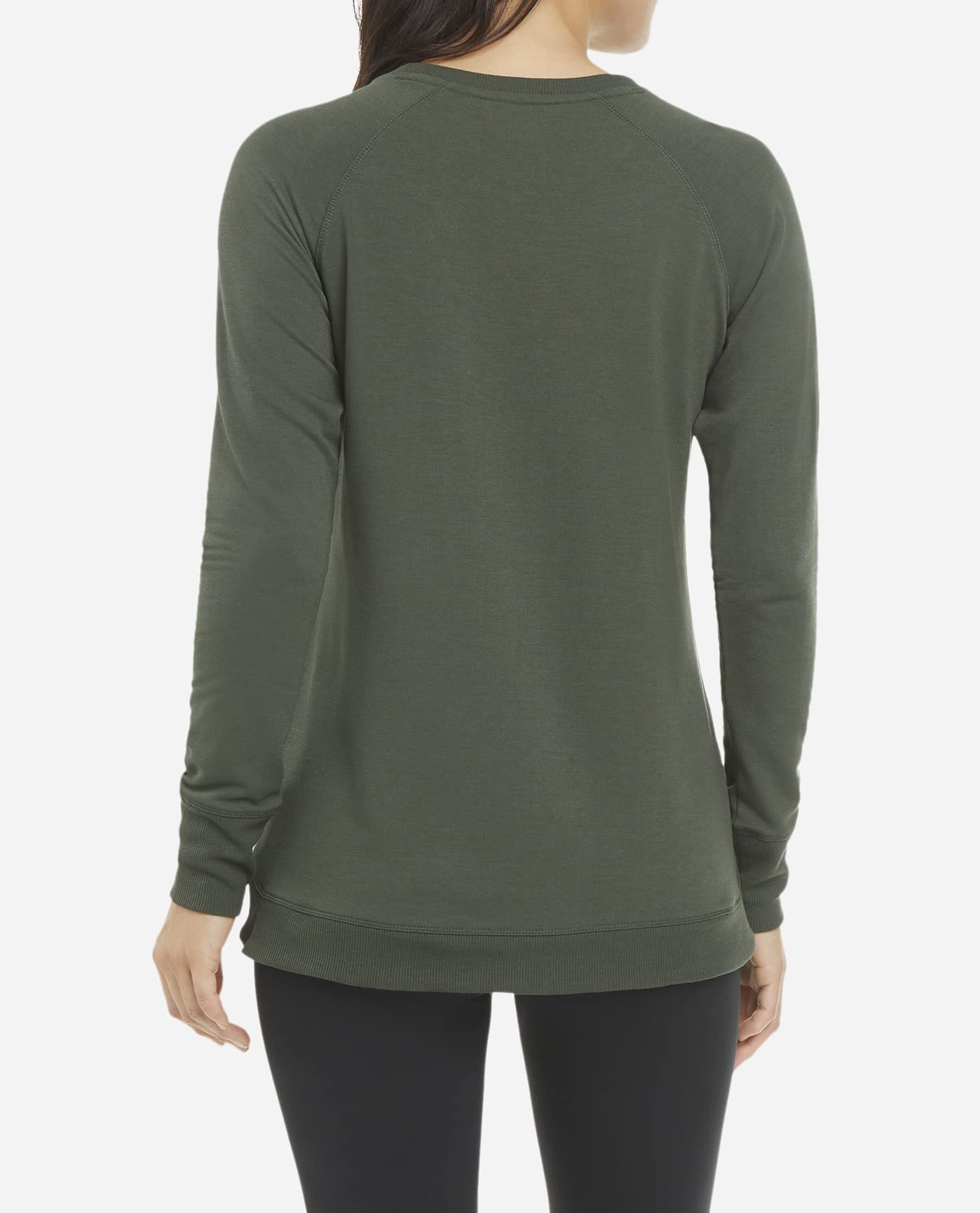 Danskin Women's Long Sleeve Tulip Hem Crew Neck Top, Atmosphere, X-Large