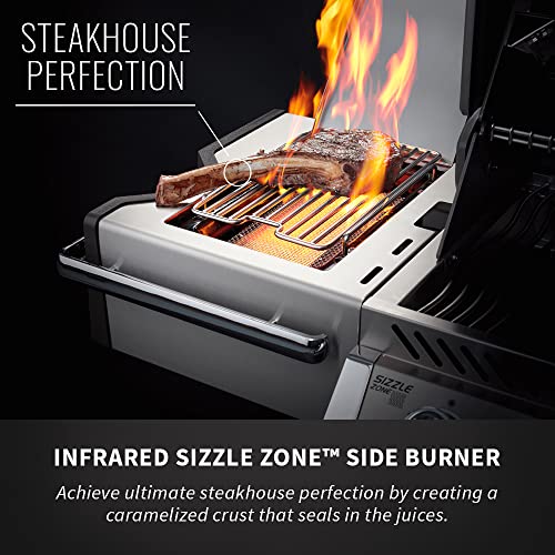 Napoleon PRO665RSIBNSS-3 Prestige PRO RSIB Natural Gas Grill, 665 sq.in. + Infrared Side and Rear Burners, Stainless Steel