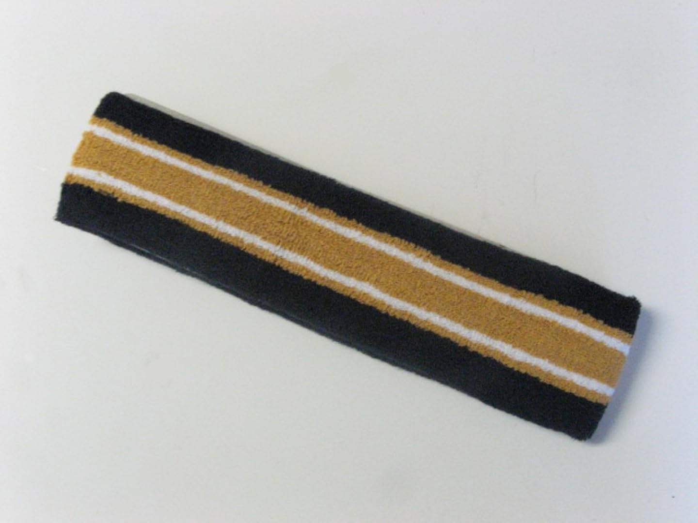 COUVER HB777 Long Thick Sports Basketball Headband for Large Head (1 Piece) Navy/Golden Yellow/White