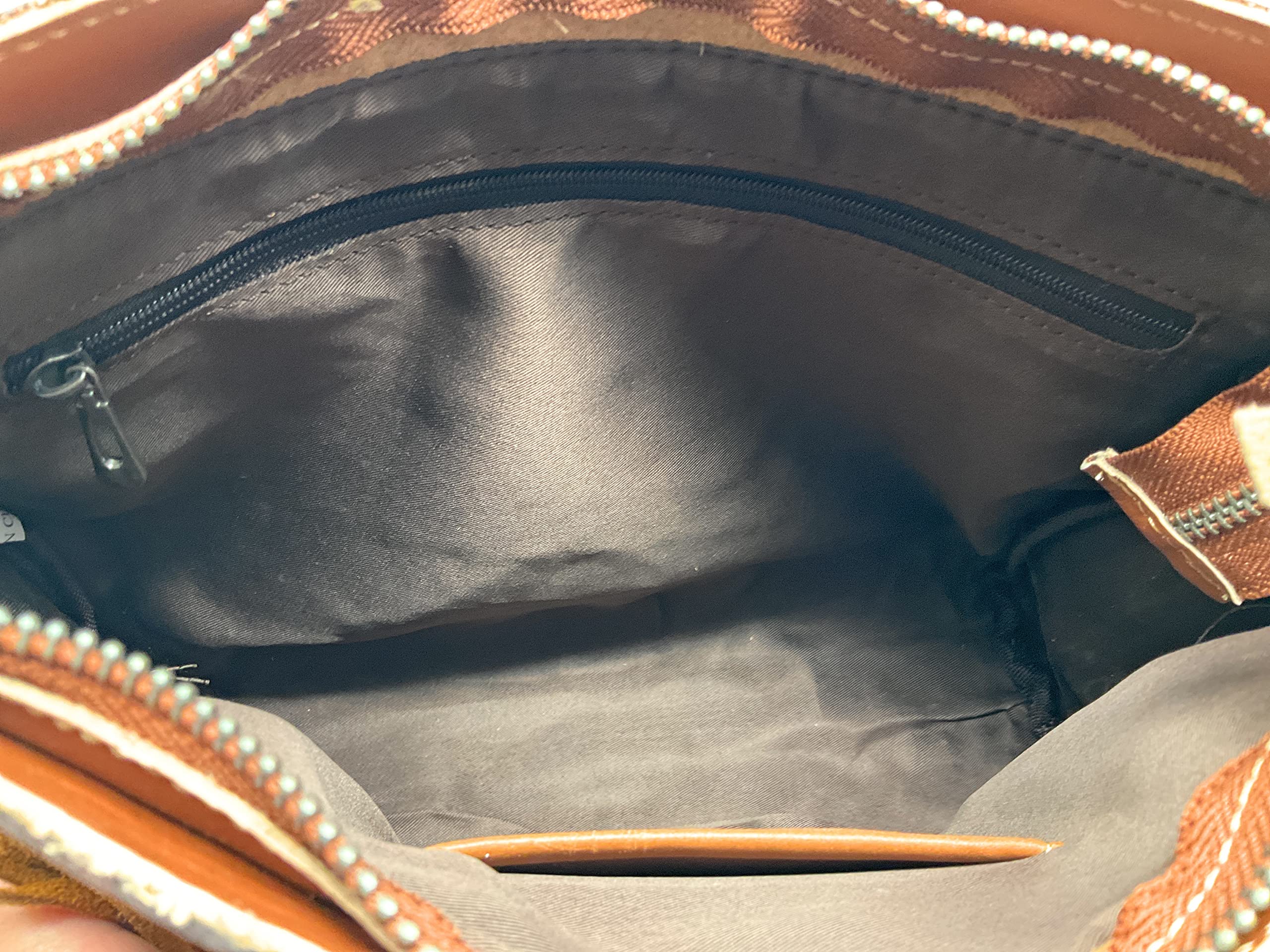 Texas West Handcrafted Genuine Leather Western Cowhide Womens Fringe Clutch Crossbody Bag in 3 Colors (Brown)