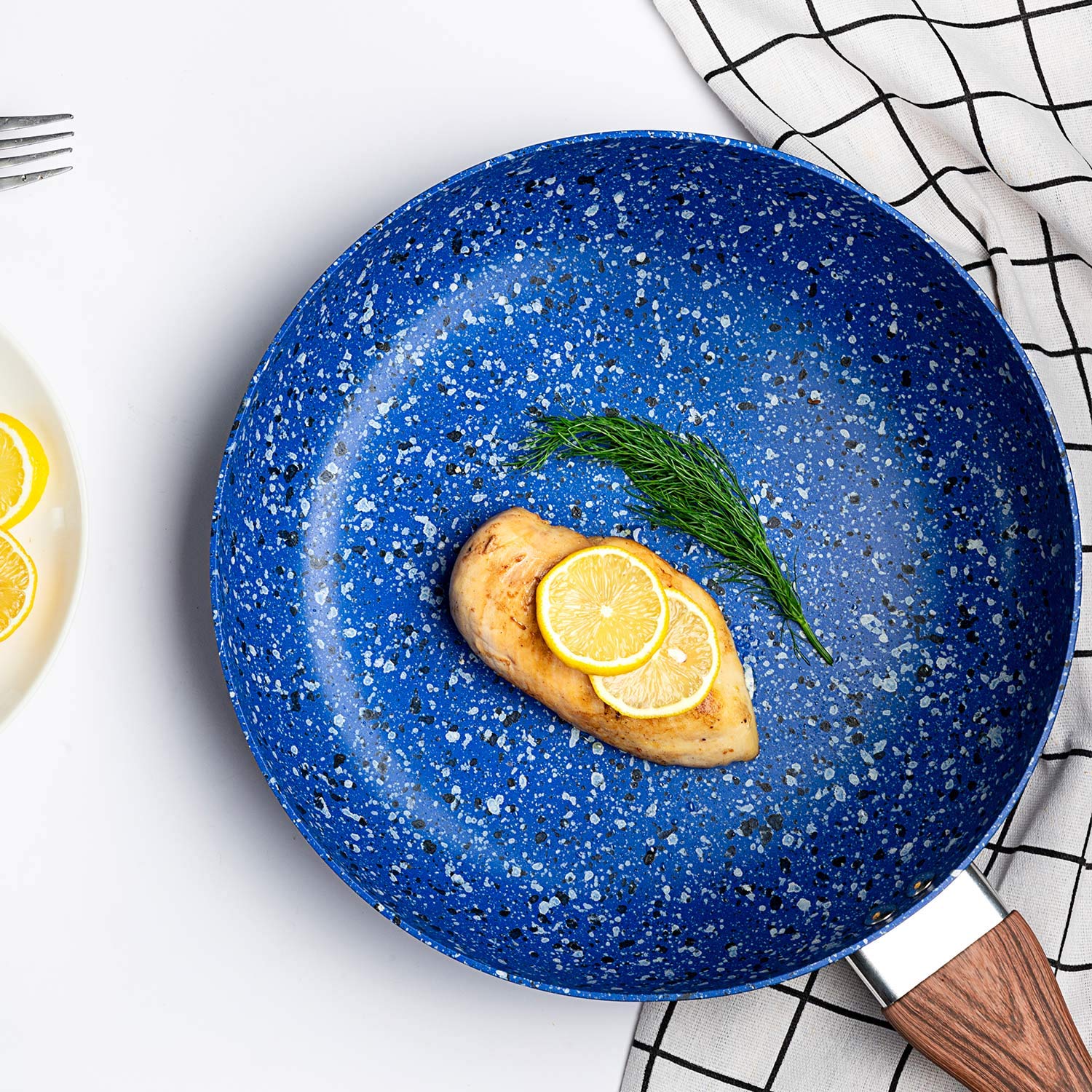 MICHELANGELO Small Frying Pan with Lid, 8 Inch Frying Pan with 100% APEO & PFOA-Free Stone-Derived Nonstick Interior, Stone Frying Pan, Small Egg Pan 8 Inch, Granite Frying Pan Nonstick - 8 IN