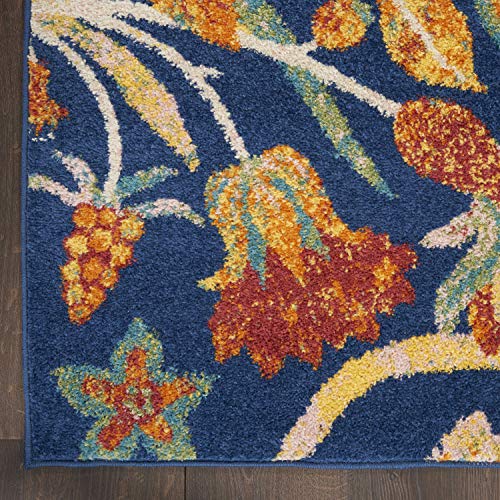 Nourison Allur Modern Navy Multicolor 4' x 6' Area -rug, Easy -cleaning, Non Shedding, Bed Room, Living Room, Dining Room, Kitchen (4x6)