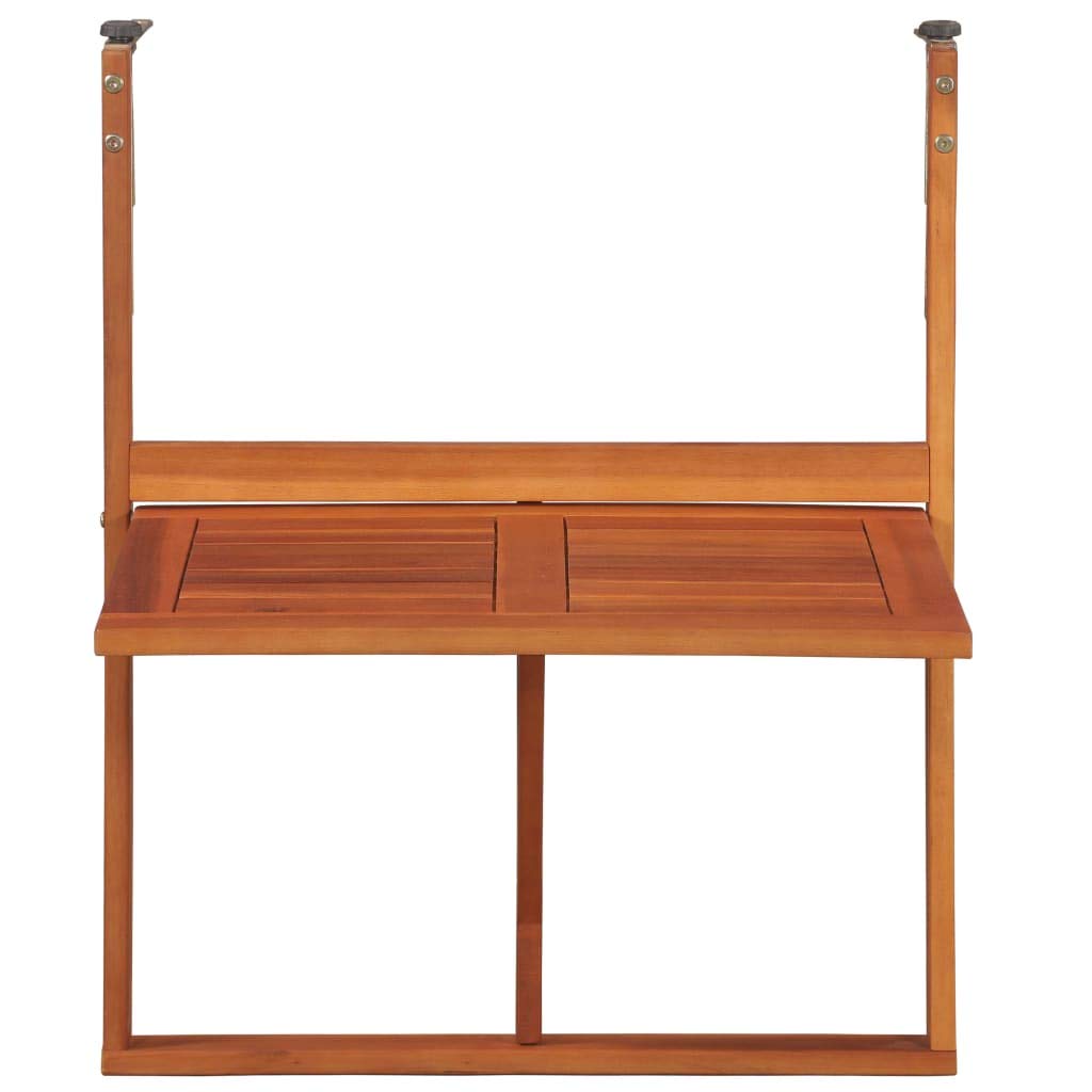 vidaXL - Foldable Hanging Balcony Table - Solid Acacia Wood - Weather Resistant Outdoor Furniture - Coffee Table/Worktop - Easy Assembly