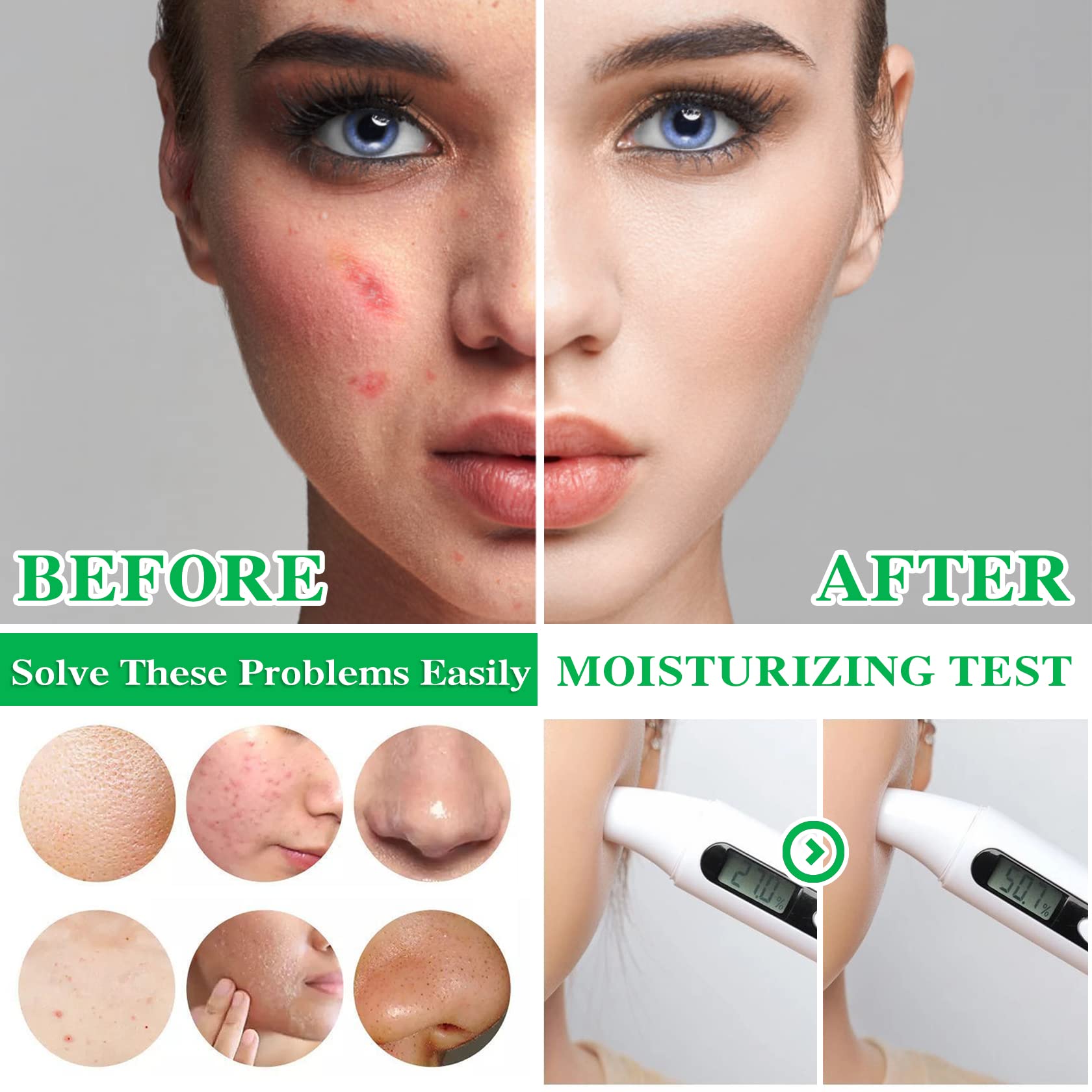 Mushroom Head Air Cushion CC Cream BB Cream Cushion Foundation Moisturizing Full Coverage Foundation Concealer Lasting Foundation Makeup Tone Makeup Base Primer（Natural）