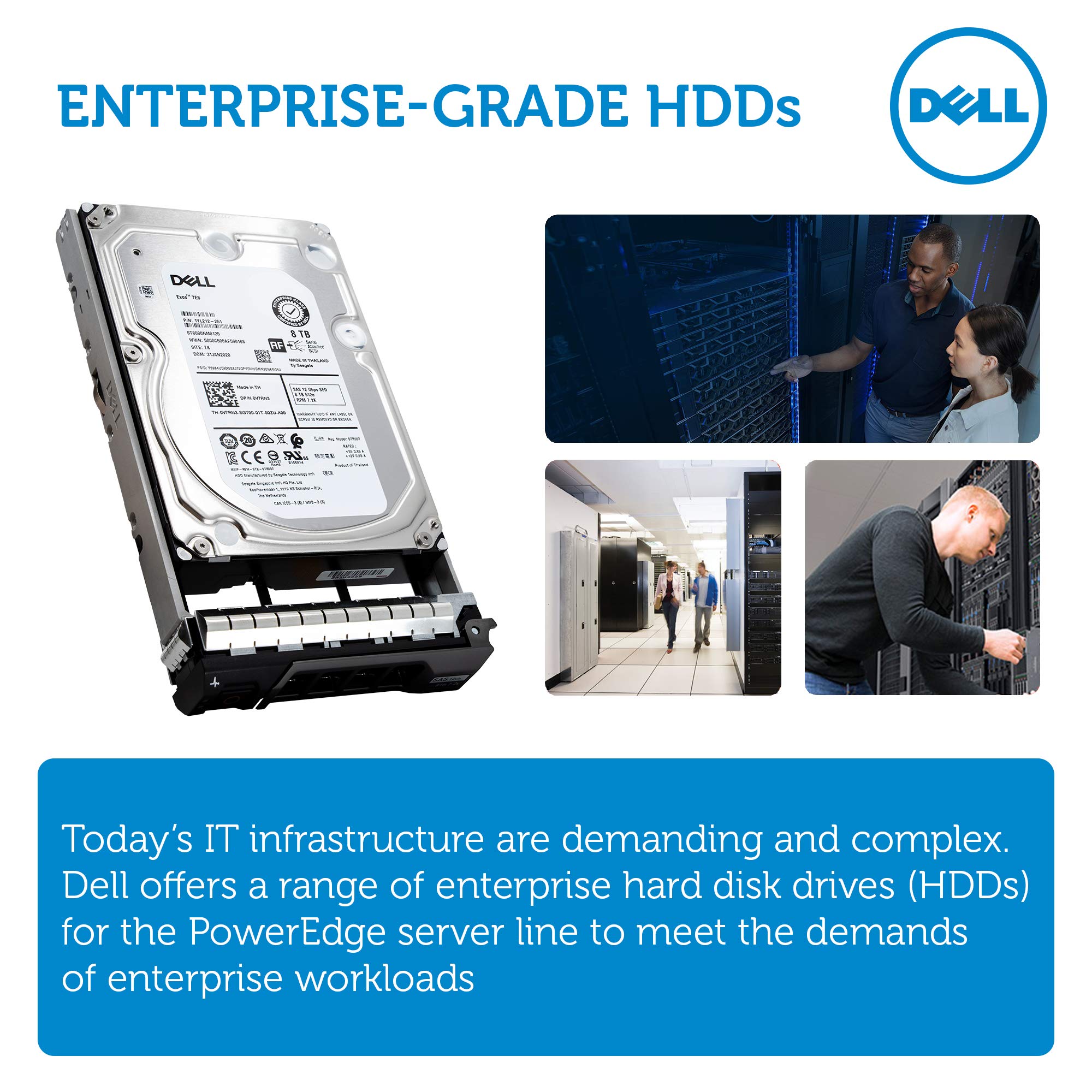 Dell 400-AMRW 8TB SED NL-SAS 12Gb/s 7.2K RPM 3.5-Inch Enterprise Server Hard Drive Bundle with Compatily Screwdriver Compatible with PowerEdge PowerVault PDFHC 0PDFHC 8VNR5 08VNR5