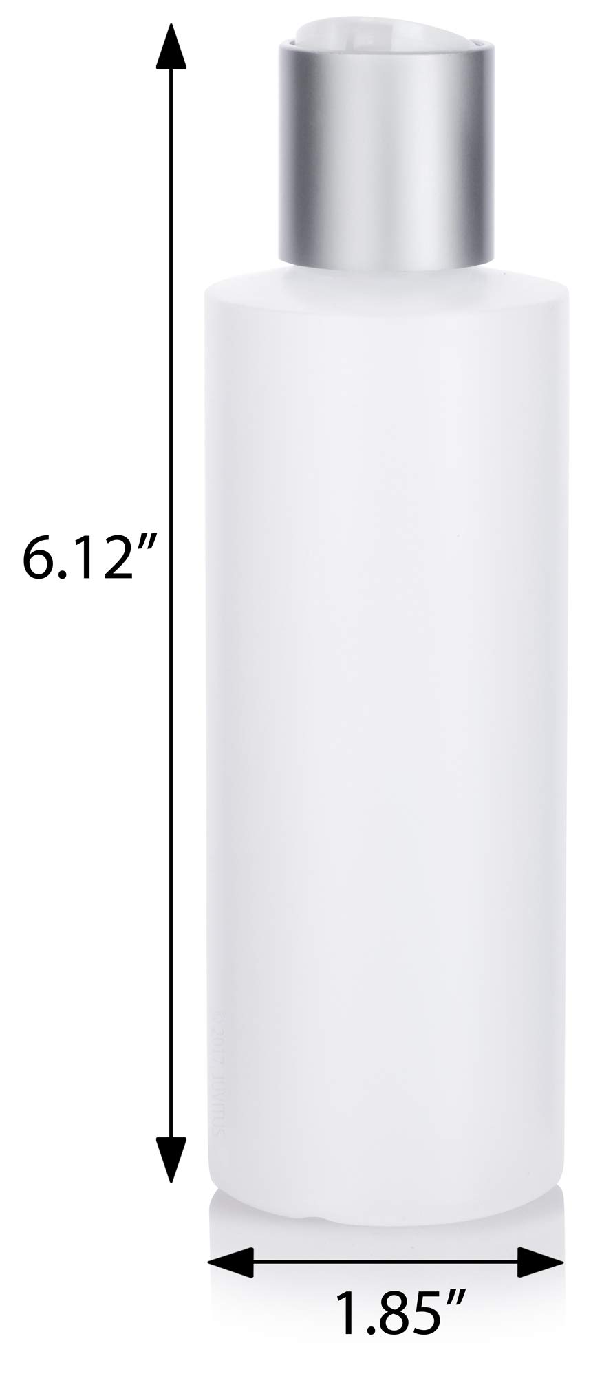 JUVITUS 6 oz Clear Natural Refillable Plastic Squeeze Bottle with Silver Disc Cap (3 Pack)