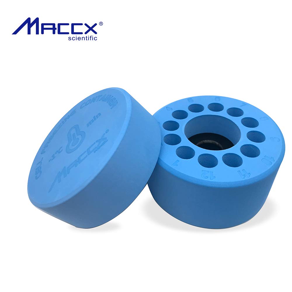 Maccx -1β(-33.8β) Cell Freezing Container for 2ml Cryogenic Vials, 12 Places, Cross-Linked Polyethylene Foam with a Solid State Core, CFC012-001
