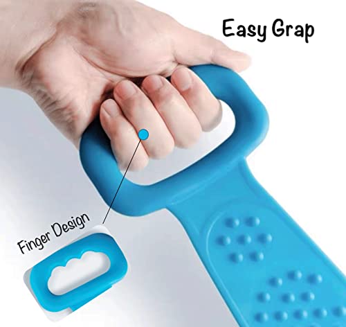 Silicone Bath Towel Back Brush Scrubber Exfoliating Scrub Body Wash Dual Side, Back Cleaner for Shower, Silicone Scrubber Body, Blue Color, 1PCs.