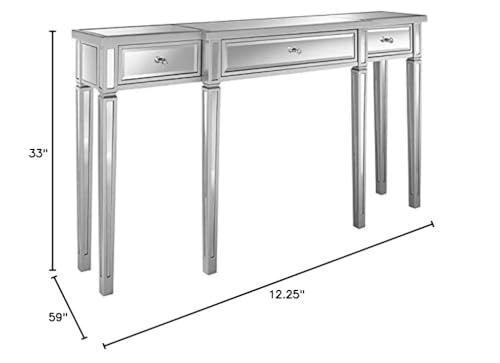 Pulaski Damon Mirrored Console Table, 59.0" L x 12.25" W x 33.0" H