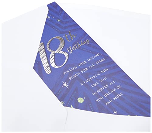 Modern Milestone Age Birthday Card 18th Son - 9 x 6 inches - Regal Publishing