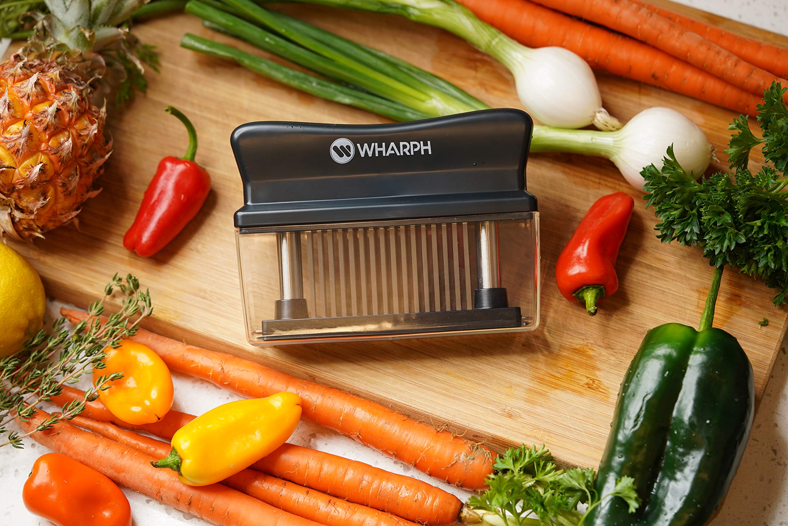 WHARPH Premium Meat Tenderizer - Manual Hand Held Heavy Duty and Dishwasher Safe 48-Blade Stainless Steel Razor Pin Press Kitchen Tool -Great for Tenderizing Beef Pork Chicken BBQ Steak Marinade