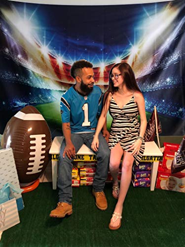 Night Football Field Photography Backdrop Polyester Tapestry Sport Stadium Photo Booth Background for Party Pictures,Table Decor,Bedroom Hanging FT-3543