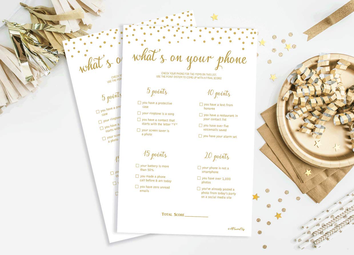 What's On Your Phone Game - Gold Confetti (50-sheets)