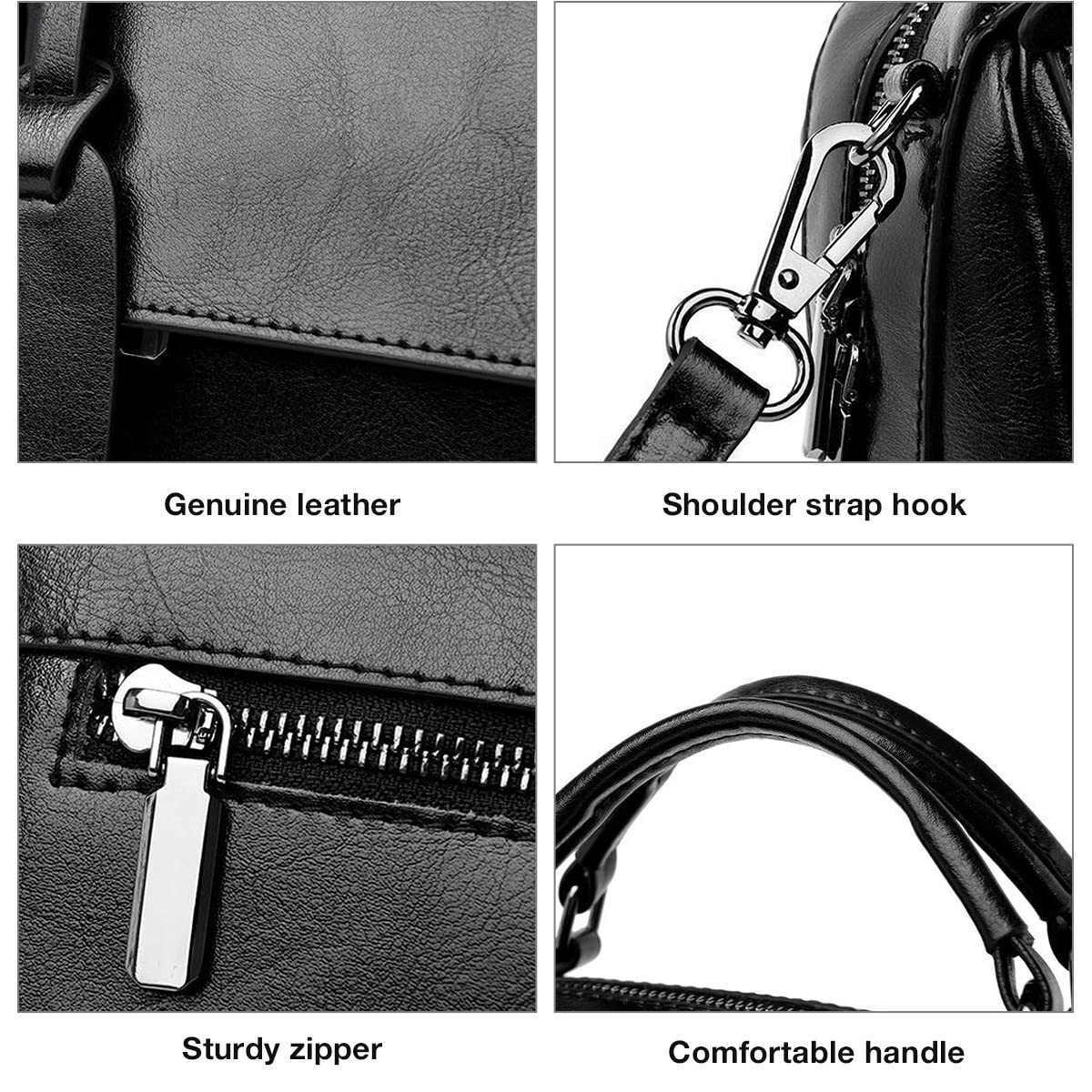 FOXLOVER Vintage Genuine Leather Crossbody Bags for Women Ladies Mini Shoulder Bag