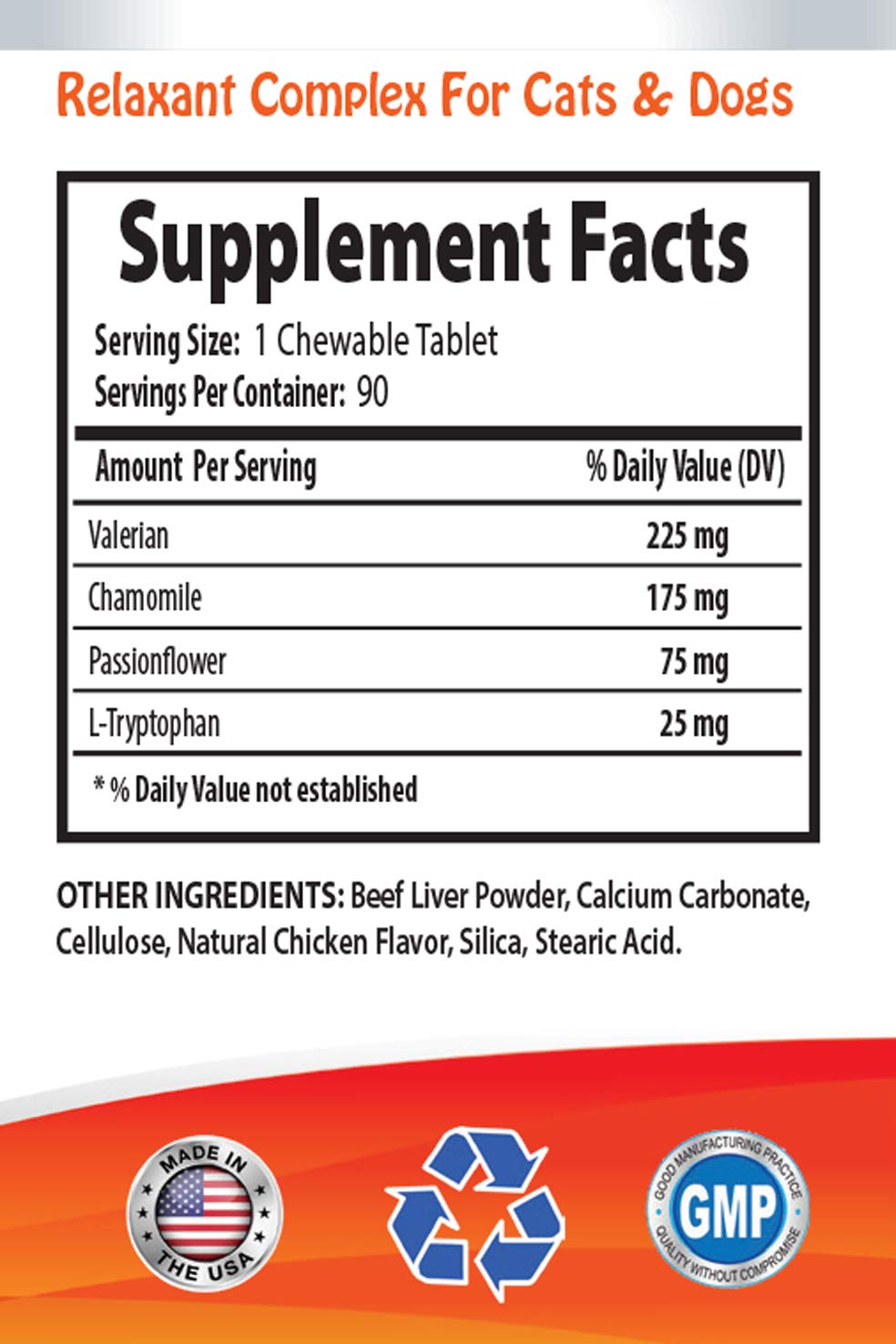 MY LUCKY PETS LLC cat Anxiety and Stress - PET Relaxant for Dogs and Cats - Anxiety Relief - Calming Complex - Premium - cat Valerian Root - 2 Bottles (180 Chewable Tablets)