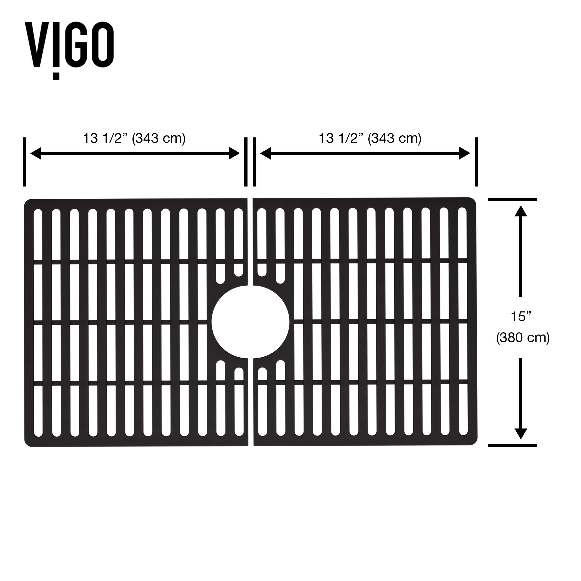 VIGO 27 in. x 15 in. Silicone Bottom Grid for Single Bowl Kitchen Sink in Matte Black - VGSG3018MB