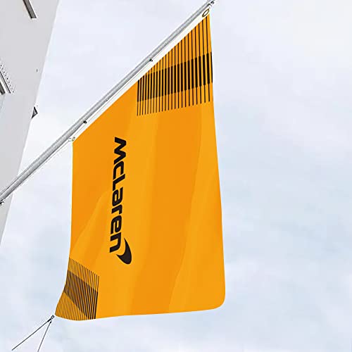 Racing F1 Mclaren Car Flag Heavy Duty Polyester Vivid Color and Fade Proof Double Stitched Flag Banner With Brass Grommets (3x5 Feet)