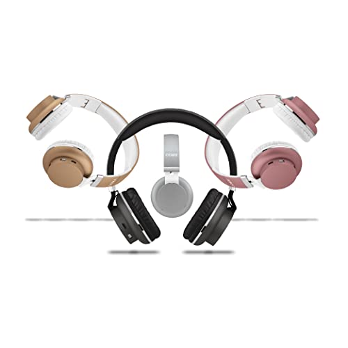 Coby Wireless On-Ear Headphones Bluetooth 5.3 Virtual Assistant Support Portable Folding with Microphone, Music and Call Controls, FM Radio, 6 Hour Battery Life, 33 Feet / 10 Meter Range (Black)