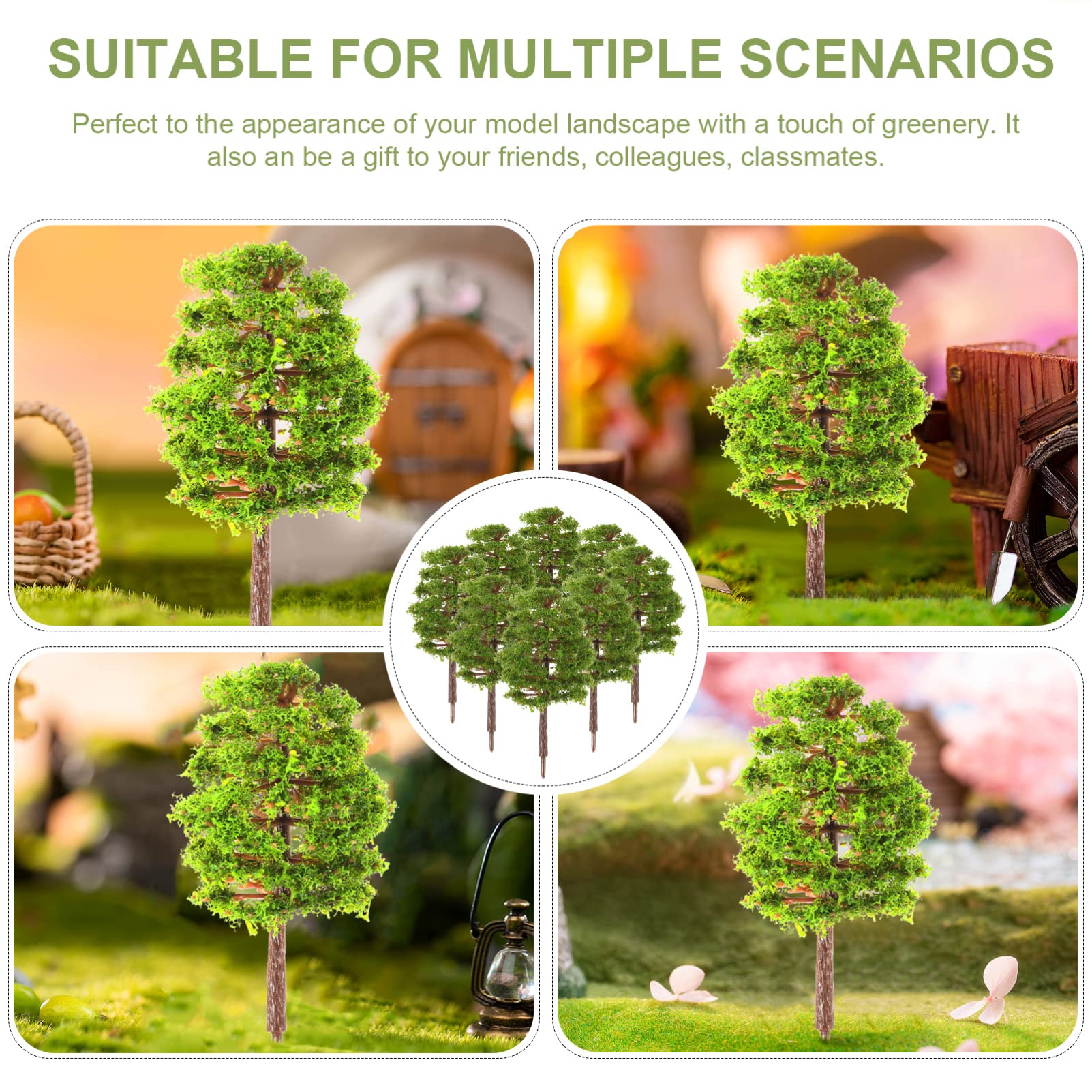 DOITOOL 20pcs Mini Animal Figurines Artificial Plants Diorama Models Miniature Landscape Trees Tree Cake Decorations Diorama Supplies Diorama Trees N Scale Trees Christmas Accessories Gt