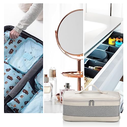 LANMU Carrying Case Compatible with Shark/Dyson Hair Dryer, Travel Bag Pouch Organizer for Airwrap/Flexstyle Styler Attachments