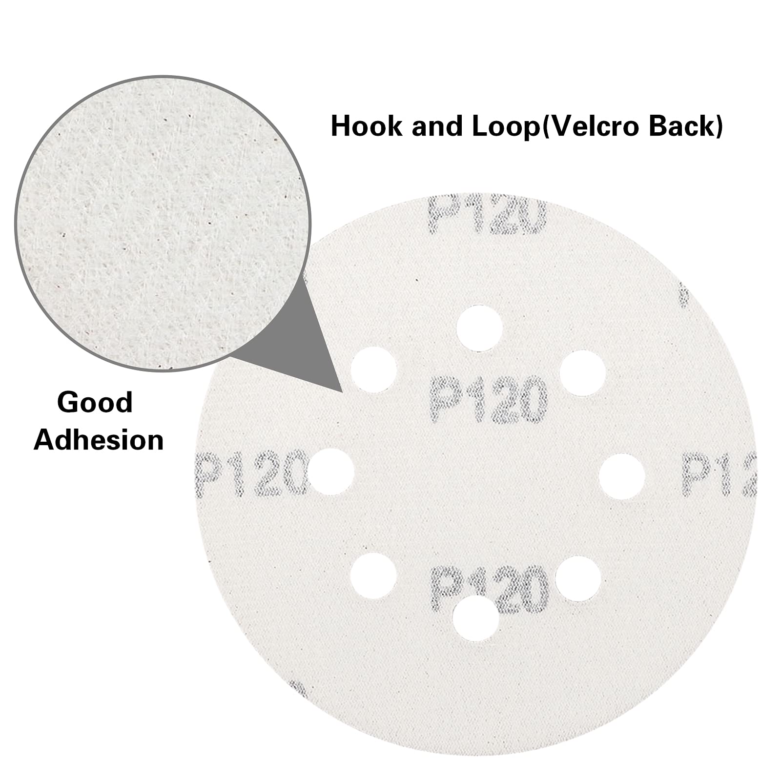 Coceca 160pcs Orbital Sander Pads Sanding Discs 5 Inch 8 Hole 40 80 100 120 150 180 240 320 400 600 Assorted Grits Hook and Loop Orbital Sandpaper for Wood