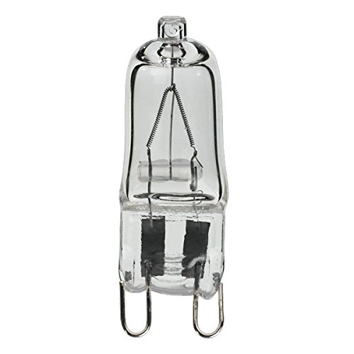 CBconcept - 10 Bulbs - 110V - 120V AC 60 Watts, Clear JCD G9 Looped Pin 60W Halogen Light Bulb, for Accent Lighting, Chandelier, Puck Light, Microwave, Range, RV, Landscape - Designed in CA