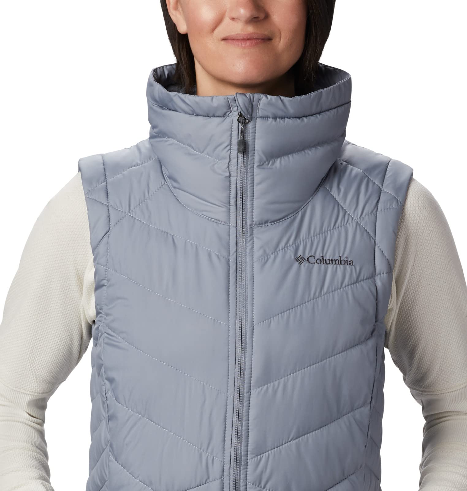 Columbia Women's Heavenly Long Vest, Trade Winds Grey, Small