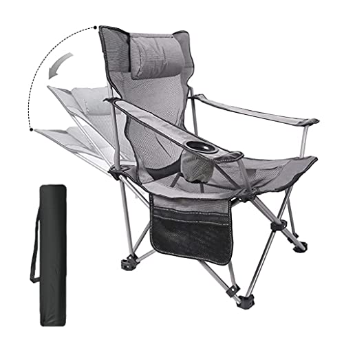 FHDGH Adults Heavy Duty Portable Folding Camping Chair with Cup Holder Pillow and Carry Bag (Color : E, Size : As Shown)