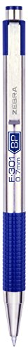 Zebra Pen F-301 Retractable Ballpoint Pen, Stainless Steel Barrel, Fine Point, 0.7mm, Blue Ink, 2-Pack