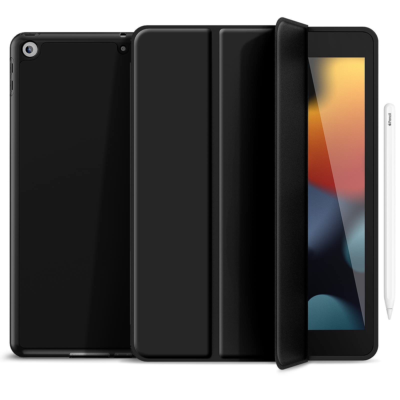 Gahwa iPad 10.2 inch Case 9th Generation 2021/ iPad 8th Generation 2020/ iPad 7th Generation 2019 Case, Full Body Protective Filio Smart case Cover with Wake/Sleep Feature(White)
