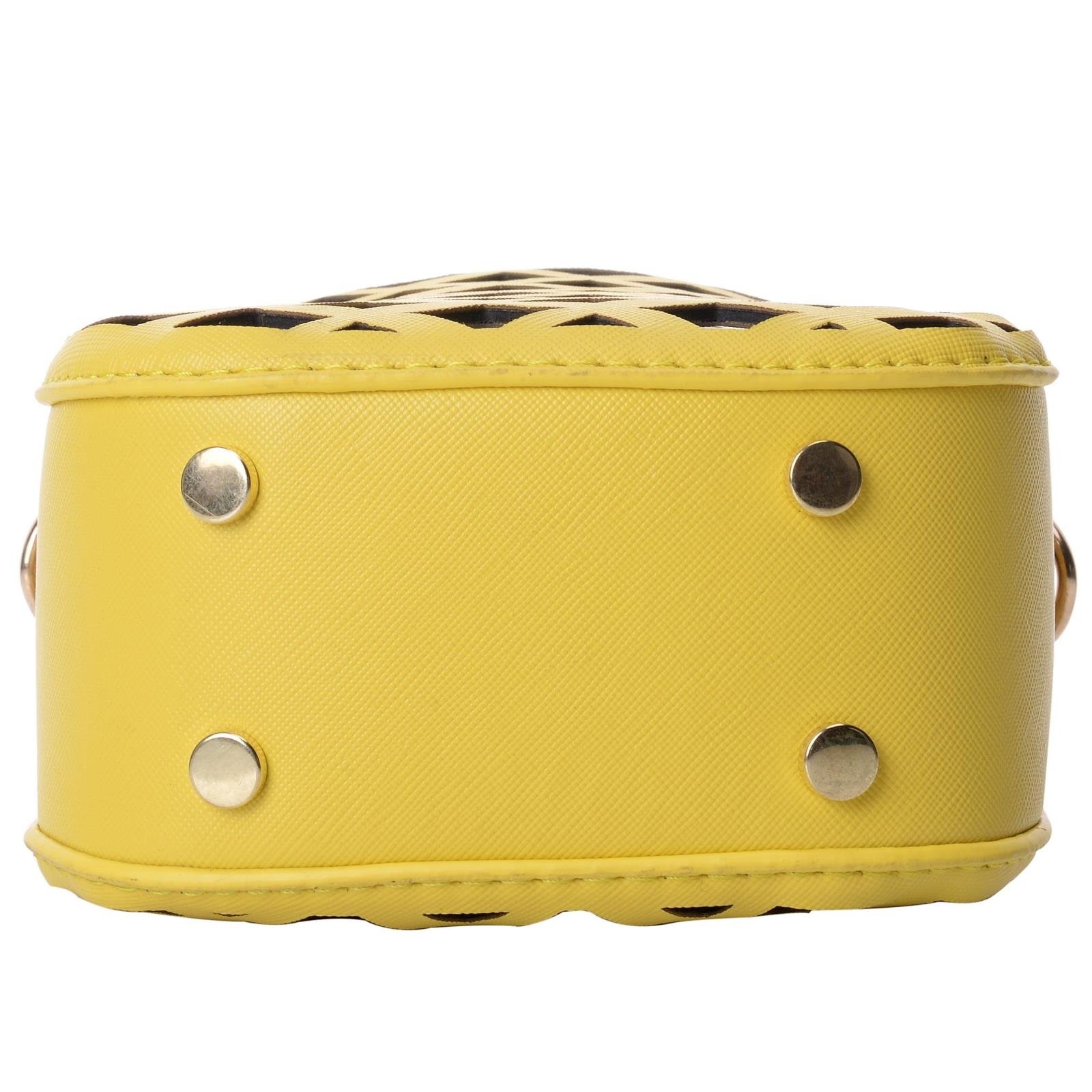 QZUnique Fruit Shape Handbag PU Crossbody Metal Chain Shoulder Bag Adjustable Strap Clutch Jelly Purse Pineapple