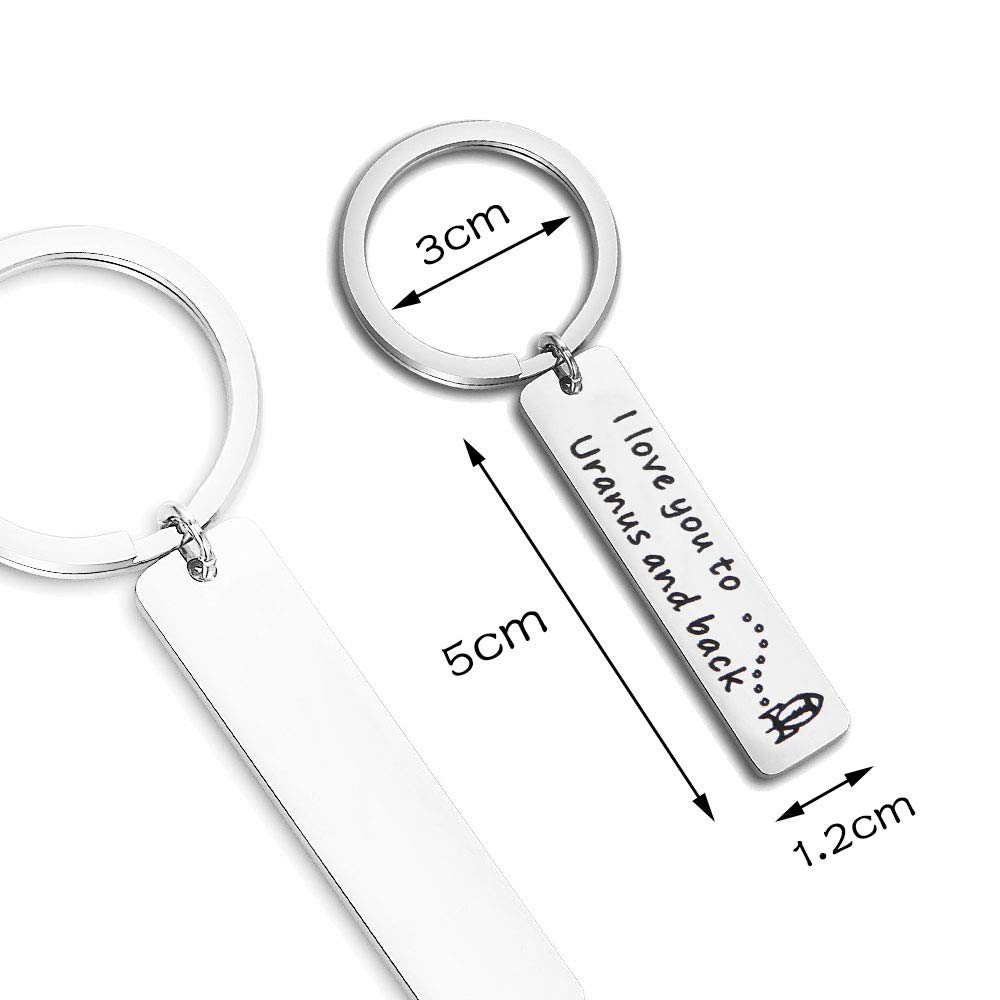 Boyfriend Gift I Love You To Uranus And Back Couple Keychain Gifts for Girlfriend (keychain)