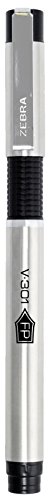 Zebra Pen V-301 Fountain Pen, Stainless Steel Barrel, Fine Point, 0.7mm, Black Ink, 1-Pack with Refill