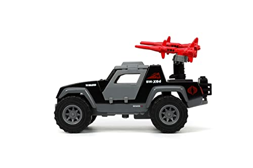 Jada Toys G.I. Joe 1:32 Stinger Die-cast Car with 1.65" Cobra Commander Figure, Toys for Kids and Adults,Grey