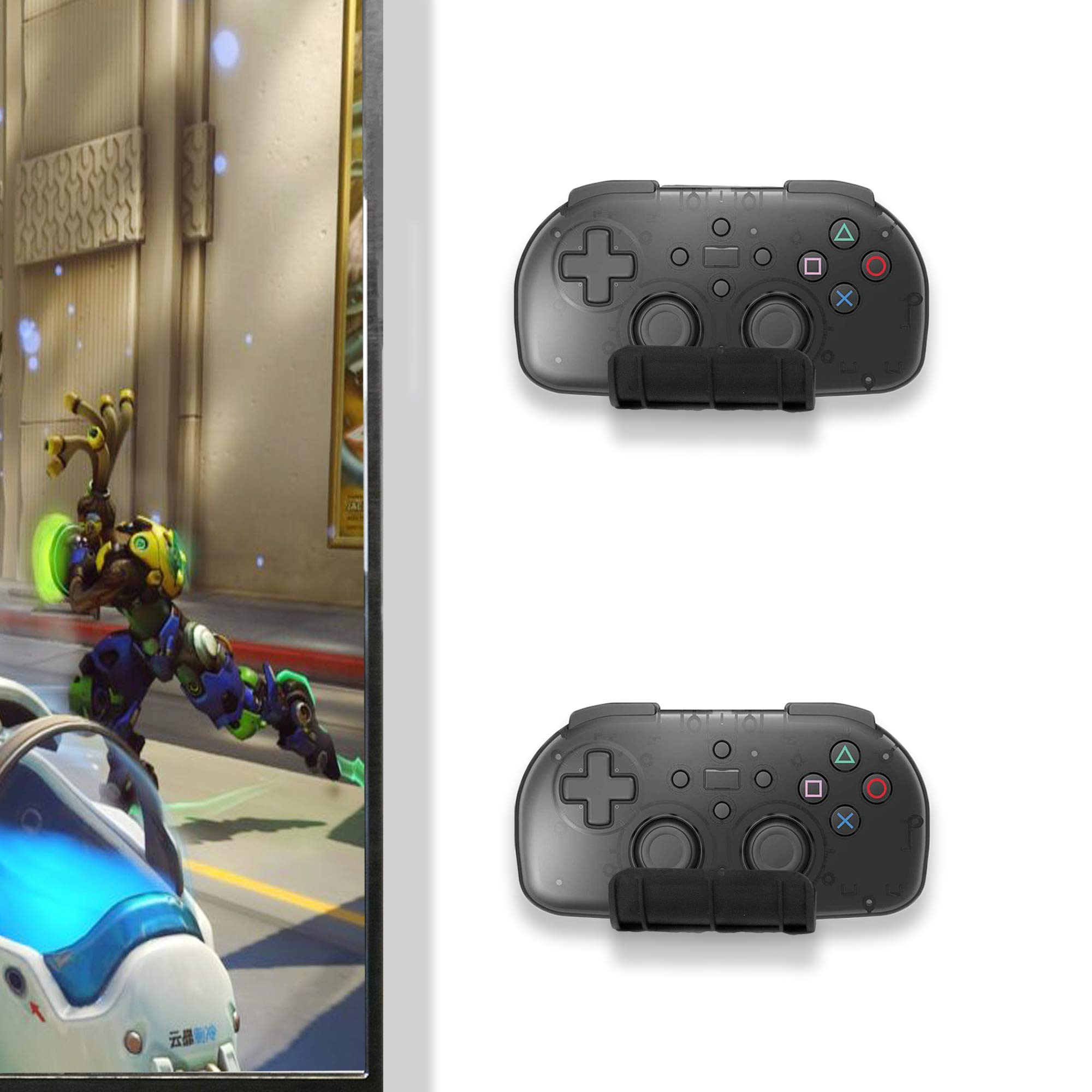 VIVO Universal Video Game Controller Wall Mount Holders, Compatible with PlayStation, Xbox, NVIDIA, Nintendo Switch Controllers, and More, 2-Pack, Black, MOUNT-GM01C