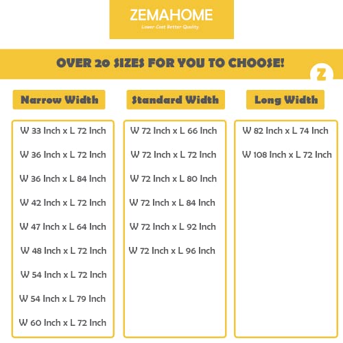 ZEMAHOME 72" x 66" Short PEVA Plastic Shower Curtain Liner - 1 Pack Premium Light Weight Clear Bathroom Shower Showroom Curtain Liner with Rustproof Metal Gromments and Weighted Magnet