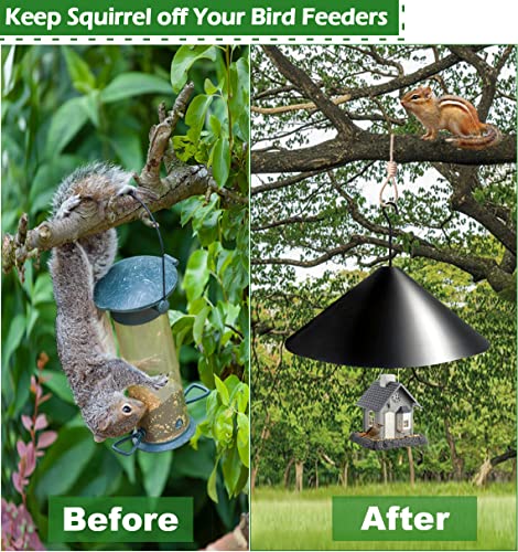 Fandature 19 Inch PP Squirrel Proof Baffle for Protecting Outside Pole Bird Feeders and Bird Houses, Hang Mount Raccoon and Squirrel Guard Stopper for Shepherd Hooks - Black, 1 Pack
