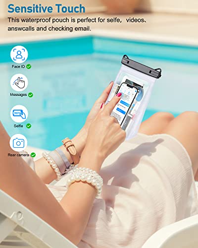 Large Waterproof Phone Pouch, Floating Dry Bag for iPhone 14 13 12 Pro Max Galaxy S22 S21 Large Capacity Waterproof Bag Sunscreen Glasses Storage Universal Dry Pouch for Swimming Rafting Boating