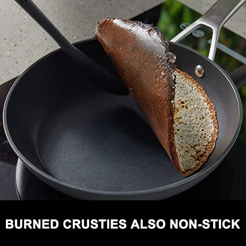 MsMk 7 inch Small Egg Nonstick Frying Pan with Lid, Eggs Omelette Burnt also Non stick, Scratch-resistant, Induction Skillet, Oven Safe to 700°F Pan for Cooking, Dishwasher Safe