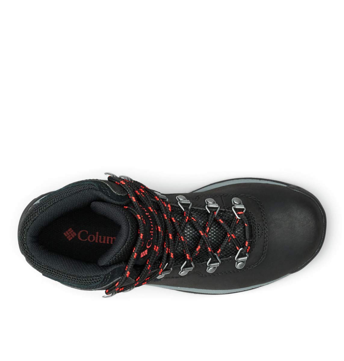 Columbia womens Newton Ridge Plus Waterproof Hiking Boot, Black/Poppy Red, 9 US