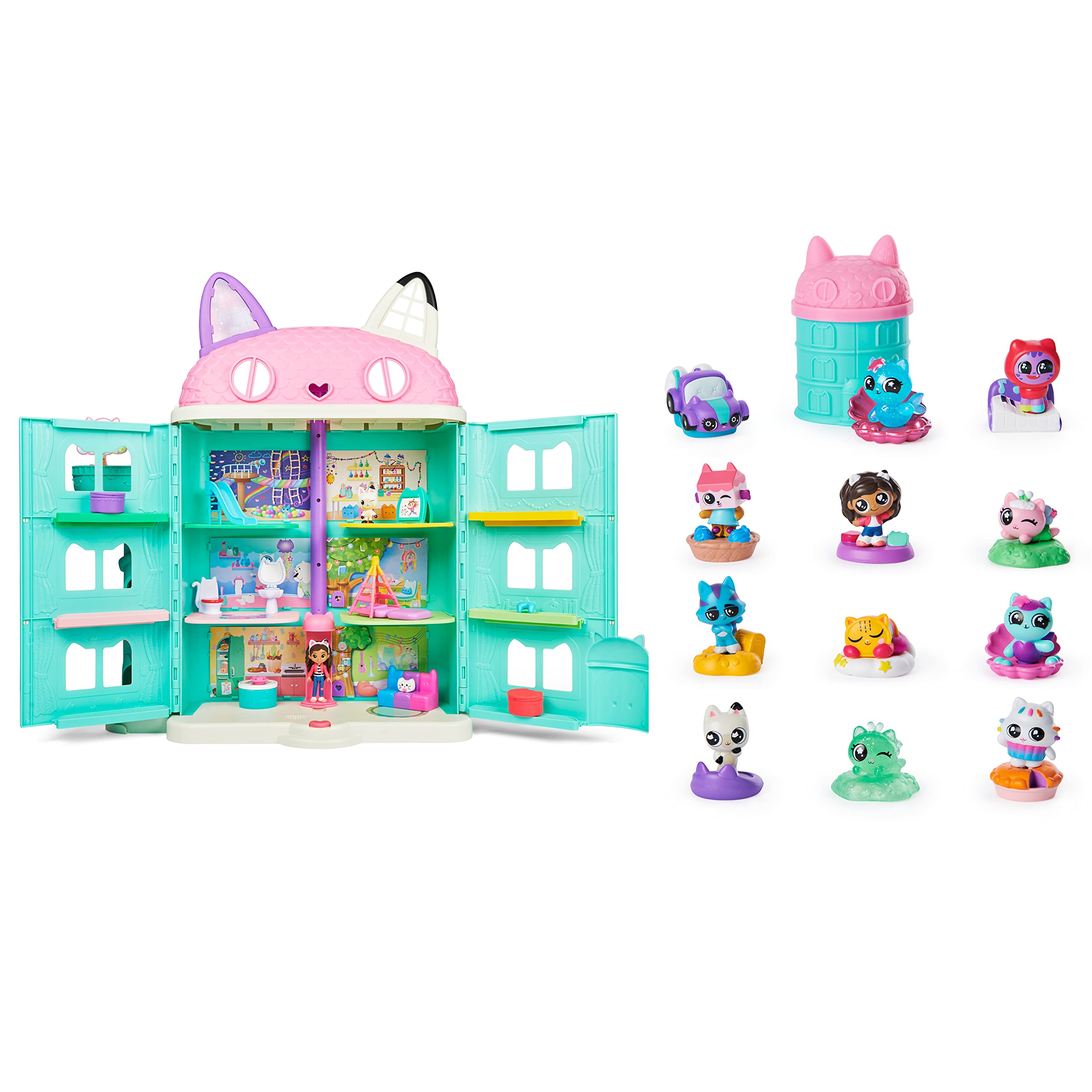 Gabby's Dollhouse Purrfect Dollhouse & Mini Toy Figure Dolls Bundle