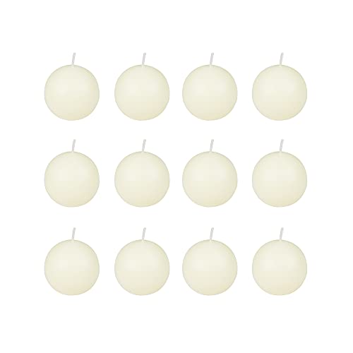 Zest Candle CBZ-004 12-Piece Ball Candles, 2-Inch, Ivory, Count